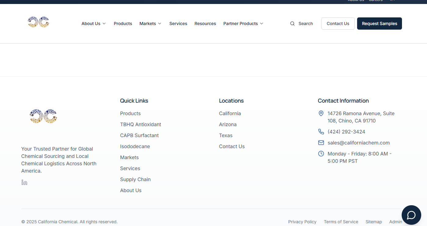 California Chemical | Global Chemical Sourcing. Local Chemical Logistics.
